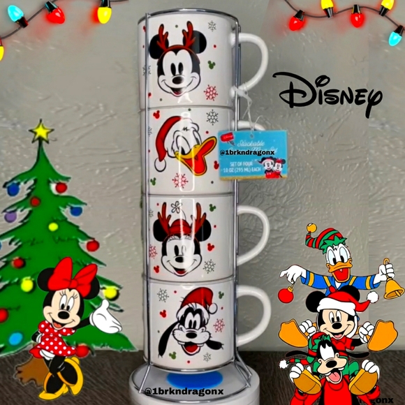 Disney | Dining | Nwt Stacking Cups 4 Piece Disney Coffee Tea Mugs ...